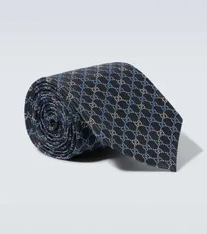 Gucci Gucci GG Silk Jacquard Neck Tie Multicoloured