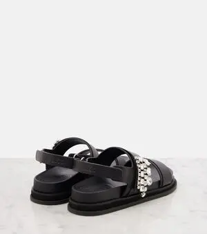 JIMMY CHOO Verity Embellished Leather Sandals