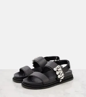 JIMMY CHOO Verity Embellished Leather Sandals