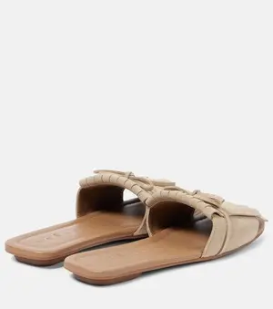 Hogan H685 Fringed Suede Slides - Neutrals