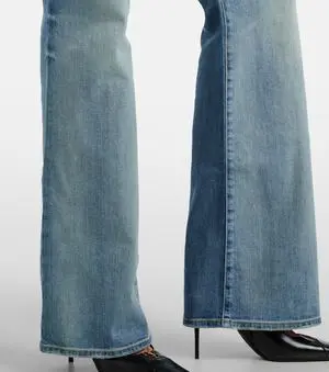 NILI LOTAN Celia Mid-rise Flare Jeans - Blue