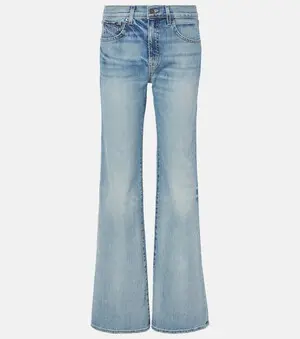 NILI LOTAN Celia Mid-rise Flare Jeans - Blue