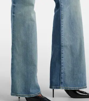NILI LOTAN Celia Mid-rise Flare Jeans - Blue