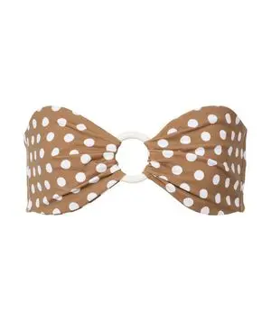 Marysia Coronada Polka-dot Bandeau Bikini Top - Brown