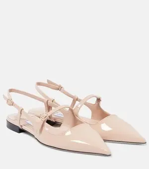 JIMMY CHOO Didi Patent Leather Slingback Flats - Pink