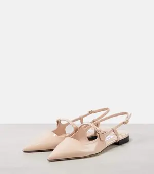 JIMMY CHOO Didi Patent Leather Slingback Flats - Pink