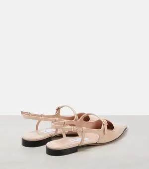 JIMMY CHOO Didi Patent Leather Slingback Flats - Pink