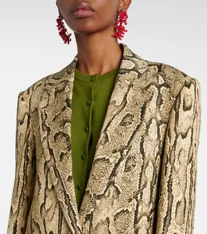 Dries Van Noten Snake-effect Jacquard Blazer