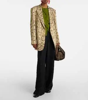 Dries Van Noten Snake-effect Jacquard Blazer