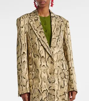 Dries Van Noten Snake-effect Jacquard Blazer