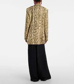 Dries Van Noten Snake-effect Jacquard Blazer