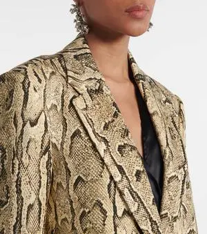 Dries Van Noten Snake-effect Jacquard Blazer