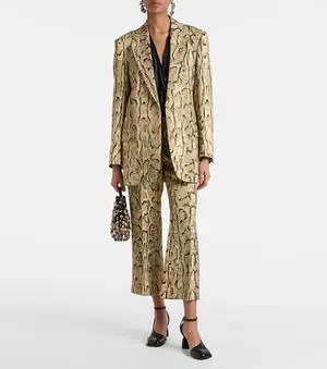 Dries Van Noten Snake-effect Jacquard Blazer