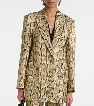 Dries Van Noten Snake-effect Jacquard Blazer