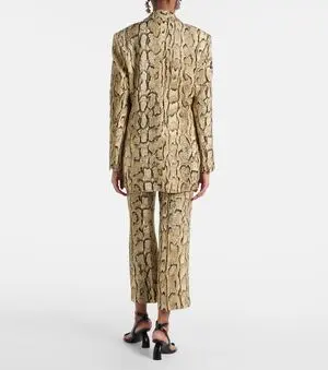 Dries Van Noten Snake-effect Jacquard Blazer