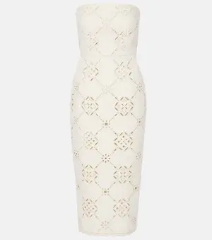 Veronica Beard Nettia Embroidered Cotton Midi Dress