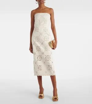 Veronica Beard Nettia Embroidered Cotton Midi Dress