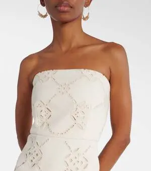 Veronica Beard Nettia Embroidered Cotton Midi Dress