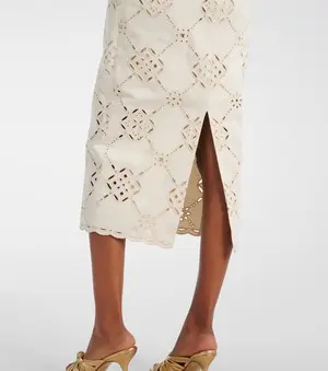 Veronica Beard Nettia Embroidered Cotton Midi Dress