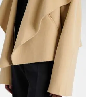 TOTEME Signature Cropped Wool Jacket - Beige