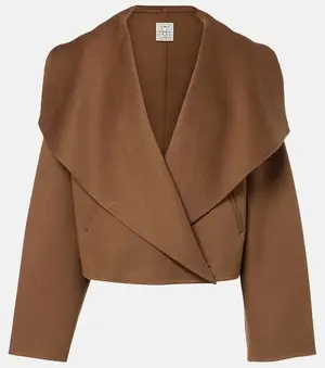 TOTEME Signature Cropped Wool Jacket - Brown