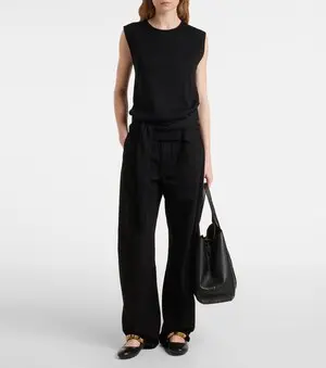 TOD'S Embellished Leather Mary Jane Flats - Black