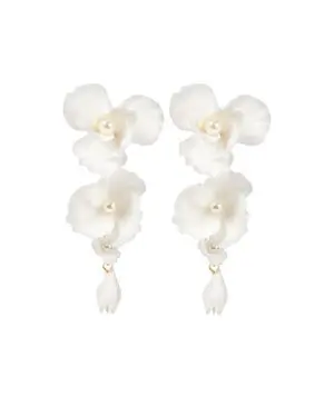 JENNIFER BEHR Mariam Floral Drop Earrings - White