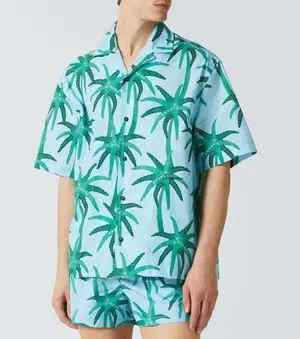 Jacquemus Jean Printed Cotton Poplin Shirt - Blue
