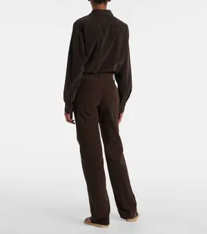 THE ROW Carlyl Straight Pants - Brown
