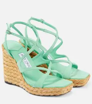 JIMMY CHOO Ayla 110 Espadrille Wedges - Green