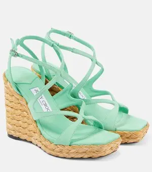 JIMMY CHOO Ayla 110 Espadrille Wedges - Green