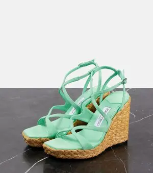 JIMMY CHOO Ayla 110 Espadrille Wedges - Green