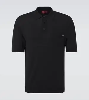 Gucci Logo Wool Polo Shirt - Blue