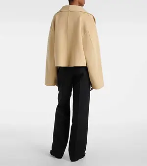 TOTEME Signature Cropped Wool Jacket - Beige