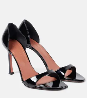 Amina Muaddi Agnese 95 Patent Leather Sandals