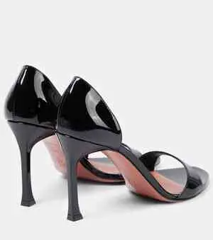 Amina Muaddi Agnese 95 Patent Leather Sandals