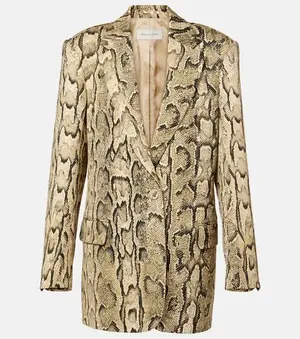 Dries Van Noten Snake-effect Jacquard Blazer