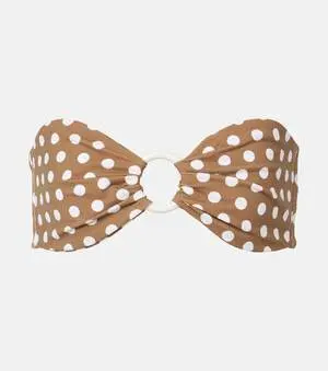 Marysia Coronada Polka-dot Bandeau Bikini Top - Brown