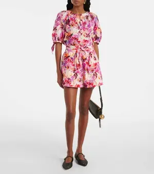 Ulla Johnson Rowan Floral Cotton Shorts