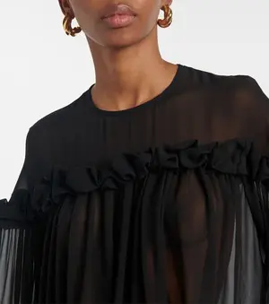 Ulla Johnson Peggy Ruffled Silk Georgette Blouse