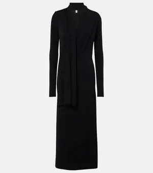 TOTEME Scarf-detail Jersey Maxi Dress - Black