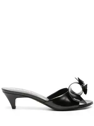Prada 50mm Floral Appliqué Sandals