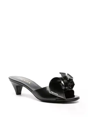 Prada 50mm Floral Appliqué Sandals