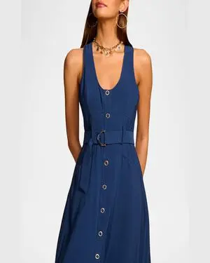 Ramy Brook Nomi Belted Midi Dress