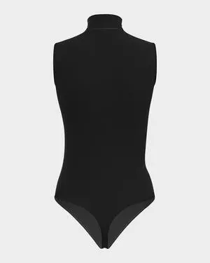 Wolford Sleeveless Mock-neck String Bodysuit - Black