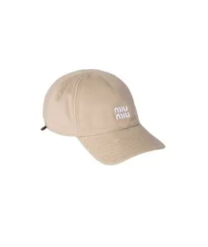 Miu Miu Miu Miu Denim Baseball Cap Beige/amaranth