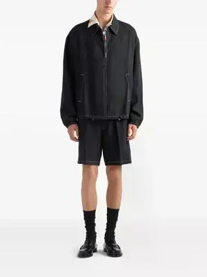Prada Logo-patch Bermuda Shorts - Black