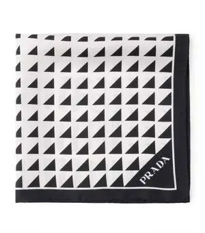 Prada Silk Lipstick Triangle Scarf - Black