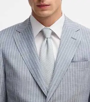 BOSS Silk Striped Neck Tie - Blue