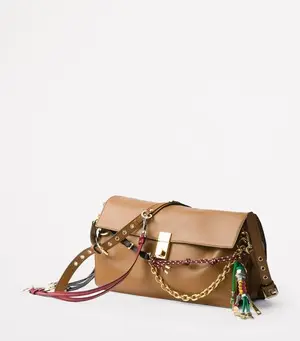 Prada Large Leather Shoulder Bag With Charms